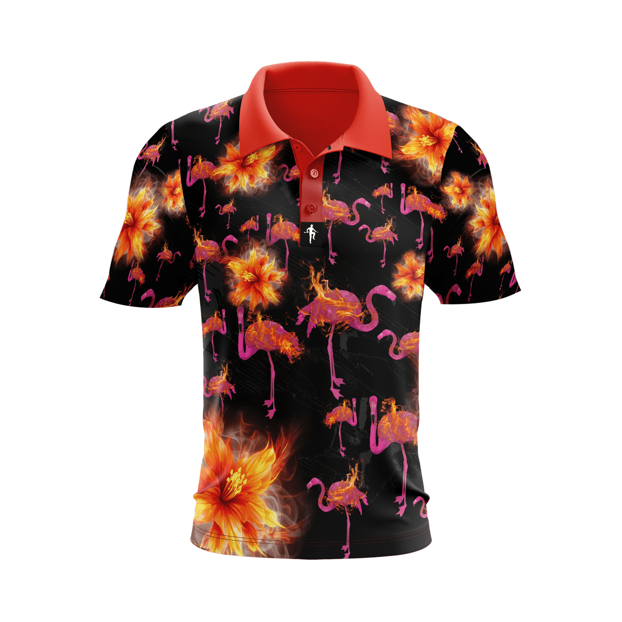 Unleash Your Style with the Unleashed Fire Flamingo Golf Polo in Black ...